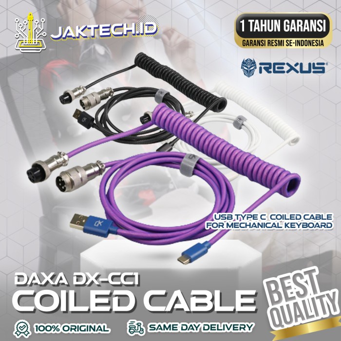 Jual Kabel Rexus Coiled Kabel / Cable Daxa Dx Cc1 Usb Type C Mechanical ...