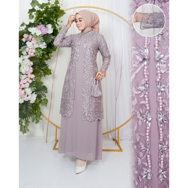 Jual New Model Gamis Modern Outer - Gamis Terbaru brokat - Gamis modern ...