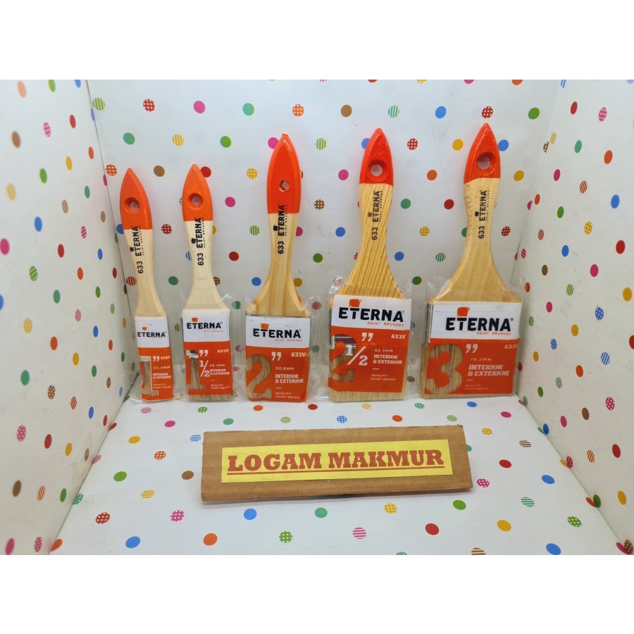 Jual KUAS CAT TEMBOK / KAYU / BESI MERK ETERNA 633 ORIGINAL - UKURAN ...