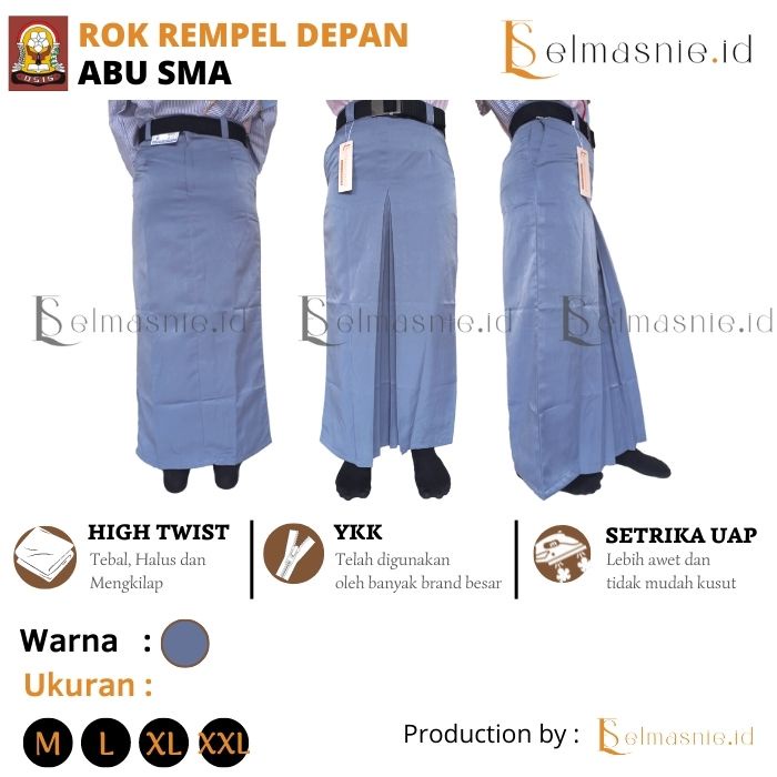 Jual rok seragam sma/smp rok belah depan rok seragam model belah depan ...