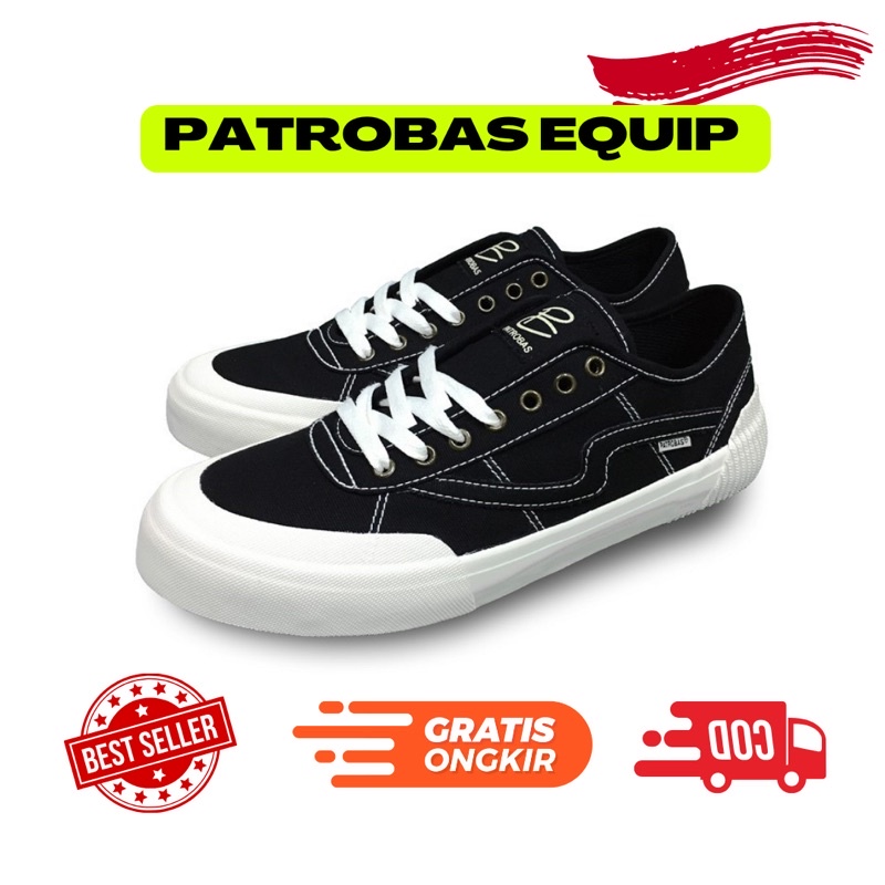 Jual Patrobas Equip Black White Low Original | Shopee Indonesia