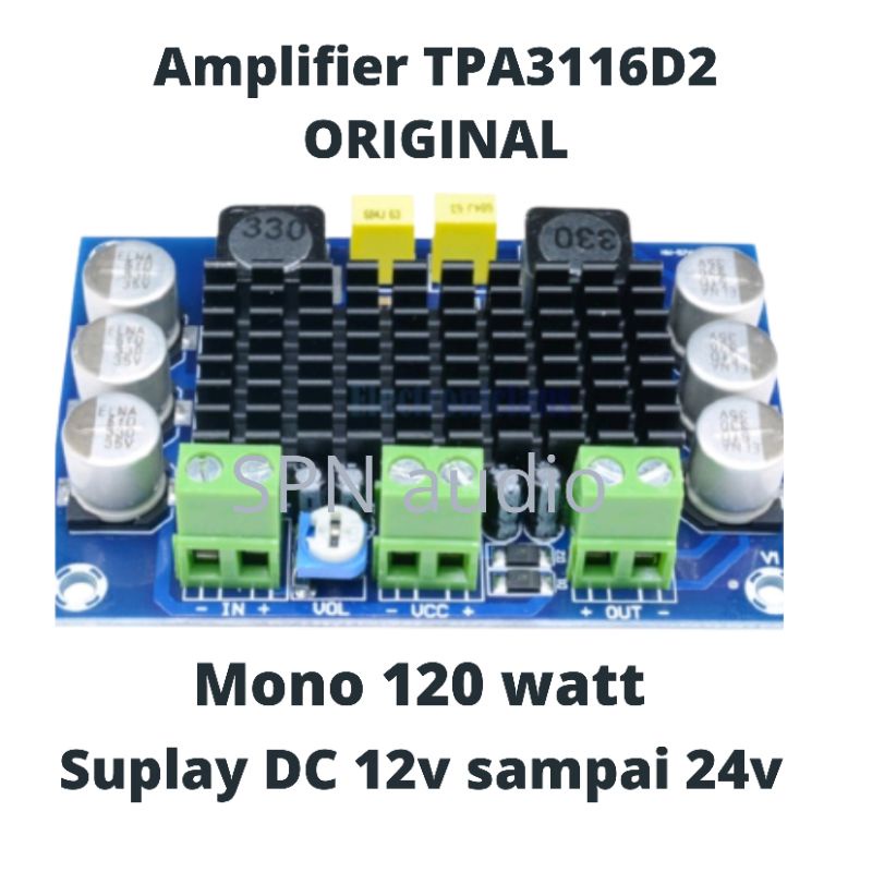 Jual TPA3116D2 ORIGINAL amplifier class d Tpa3116d2 mono 120 watt ...