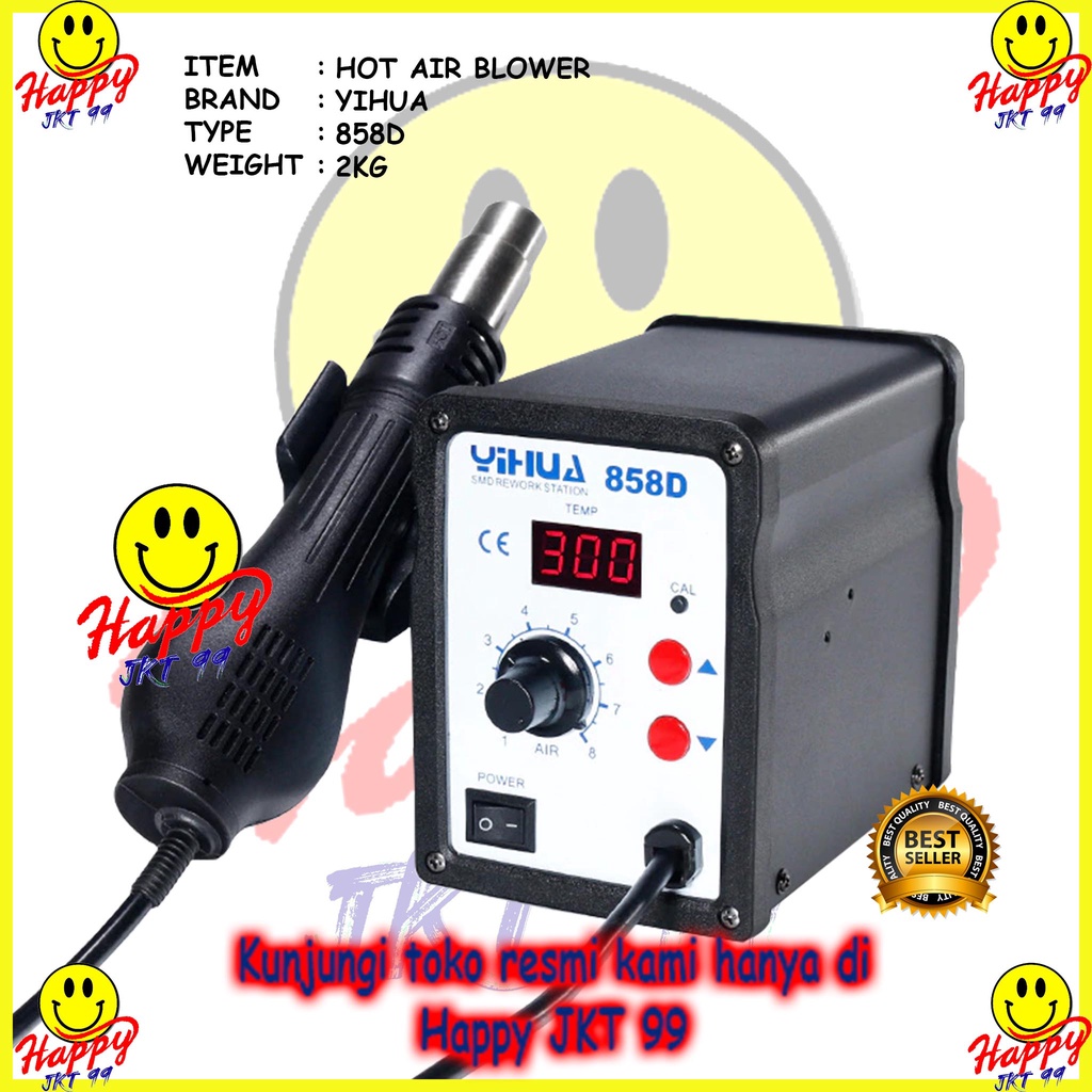 Jual [ HAPPY JKT 99 ] YIHUA 858D 858 D SMD REWORK STATION BLOWER YIHUA ...