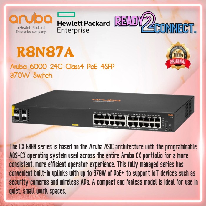 Jual Hpe Aruba R8n87a Cx6000 24g Class4 Poe 4sfp 370w Switch Shopee Indonesia
