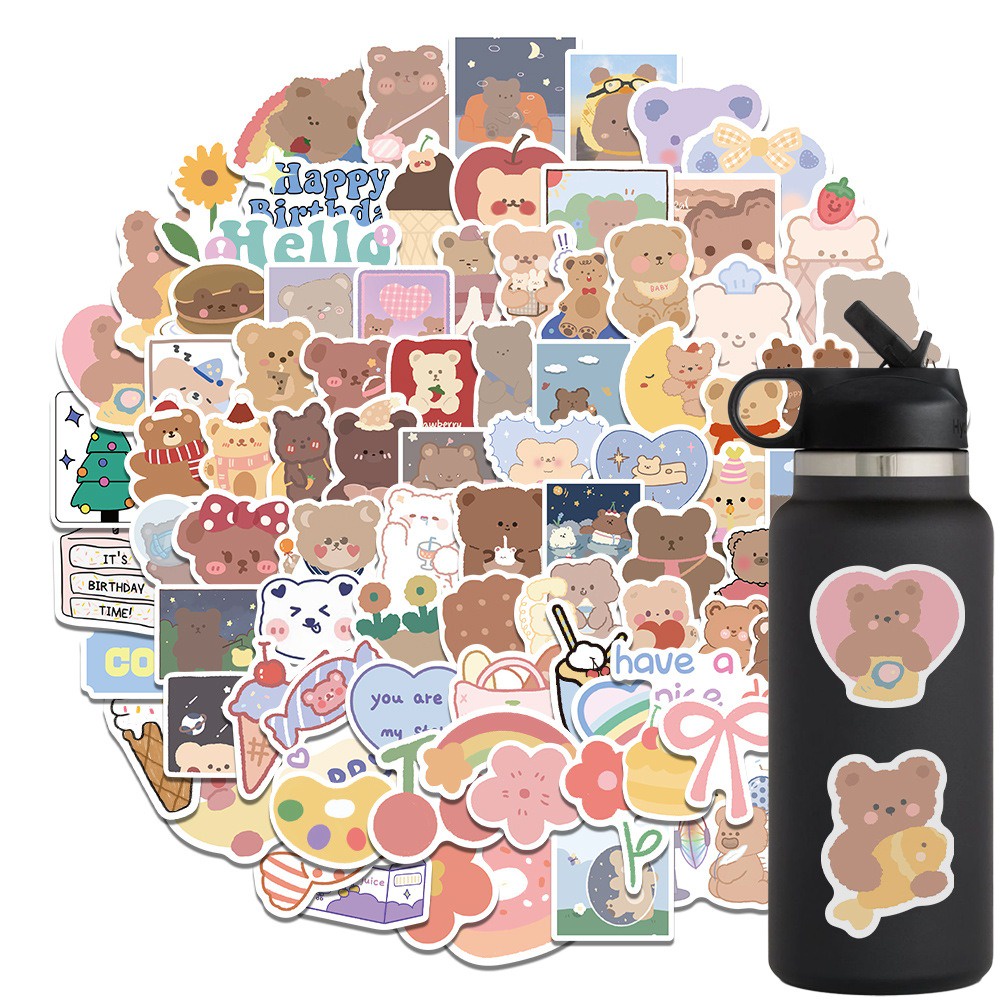 Jual Zhang Stickers Cartoon Korean Bear Graffiti decorate trunk ...