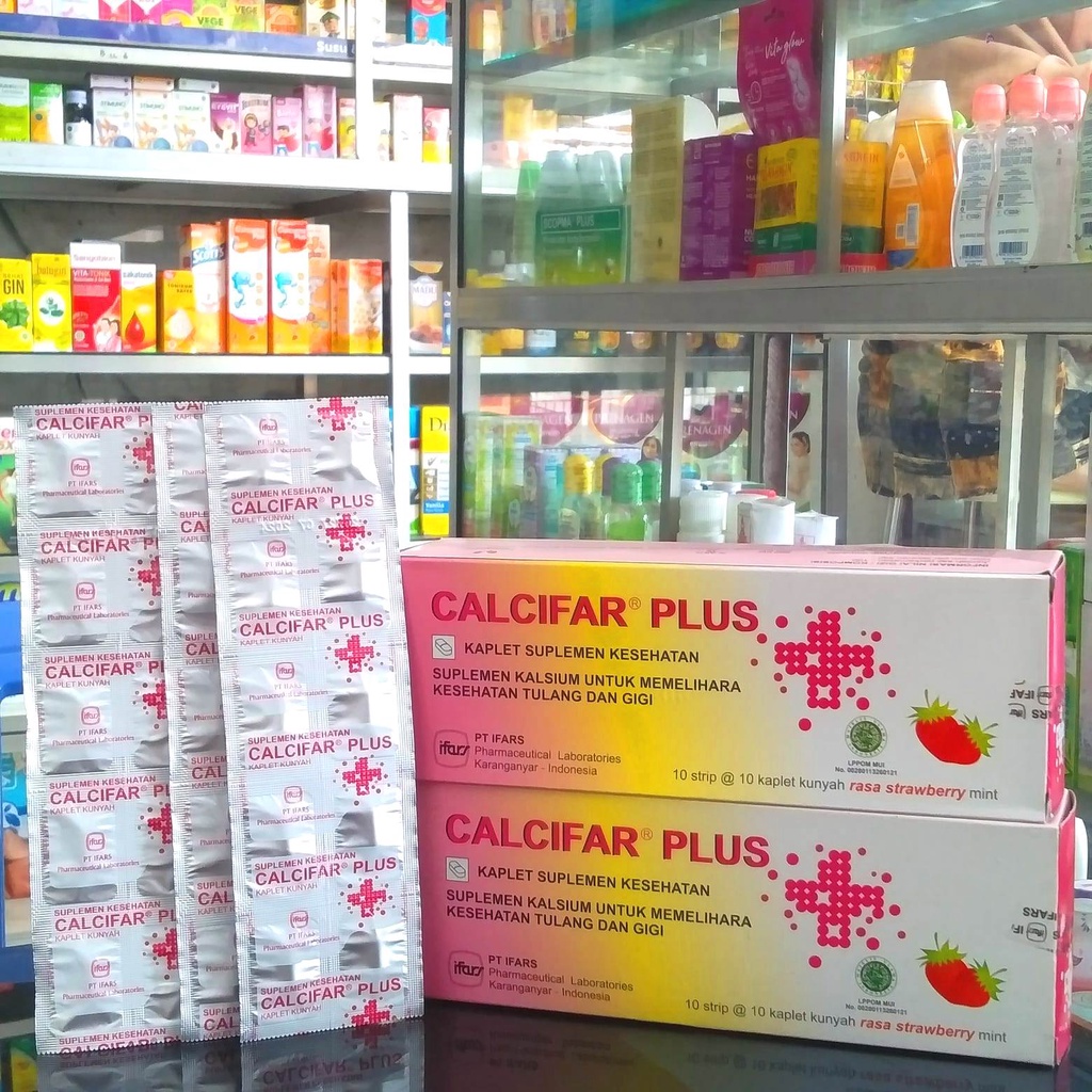Jual CALCIFAR PLUS KAPLET 1 STRIP @10 KAPLET kalcifar plus vitamin ...