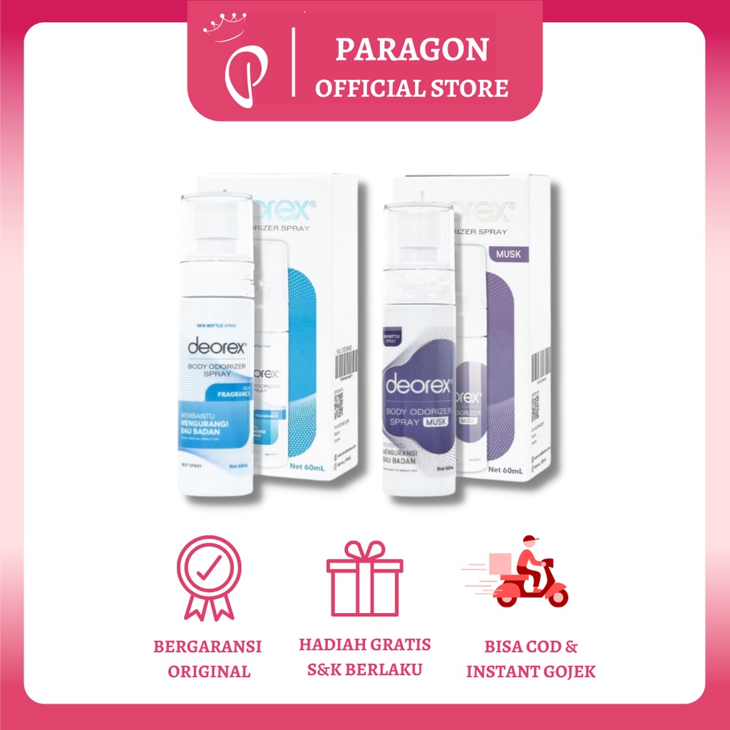 Jual Deorex Body Odorizer Spray 60ml | Body Spray, Penghilang Bau ...