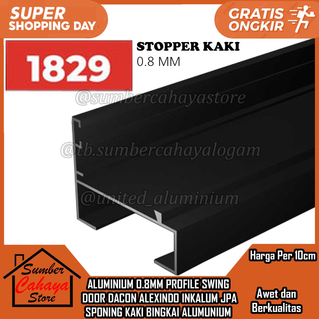 Jual Aluminium SPONING STOPPER STOPER KAKI Profile 1829 Swing Door PER ...