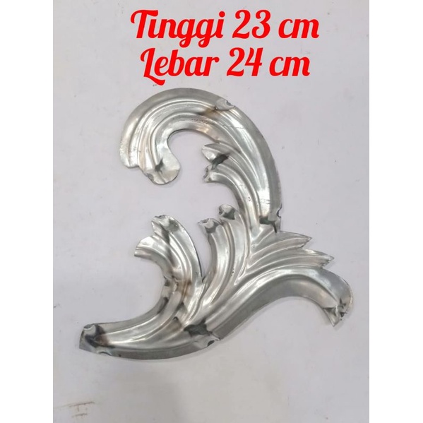 Jual daun lengkung plat besi 2muka 23x24cm ornamen pagar besi engsel ...
