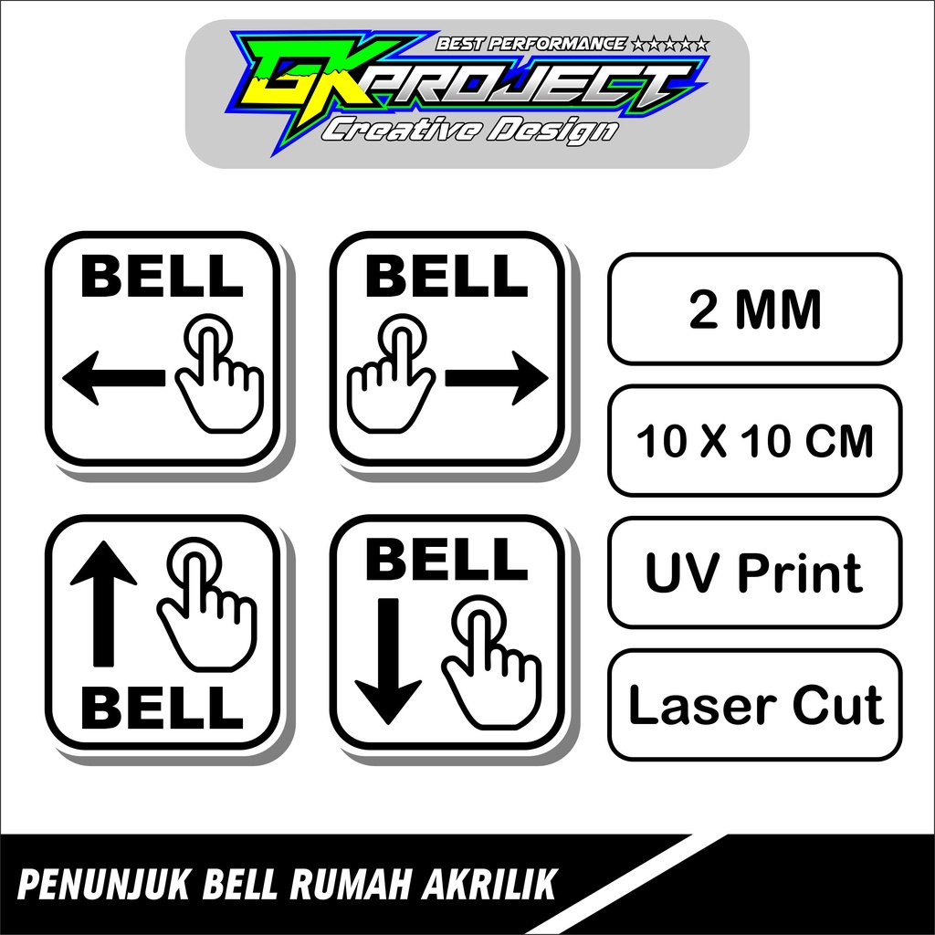 Jual PAPAN BEL / BELL SIGN AKRILIK / ACRYLIC SIGN PENUNJUK BEL RUMAH ...