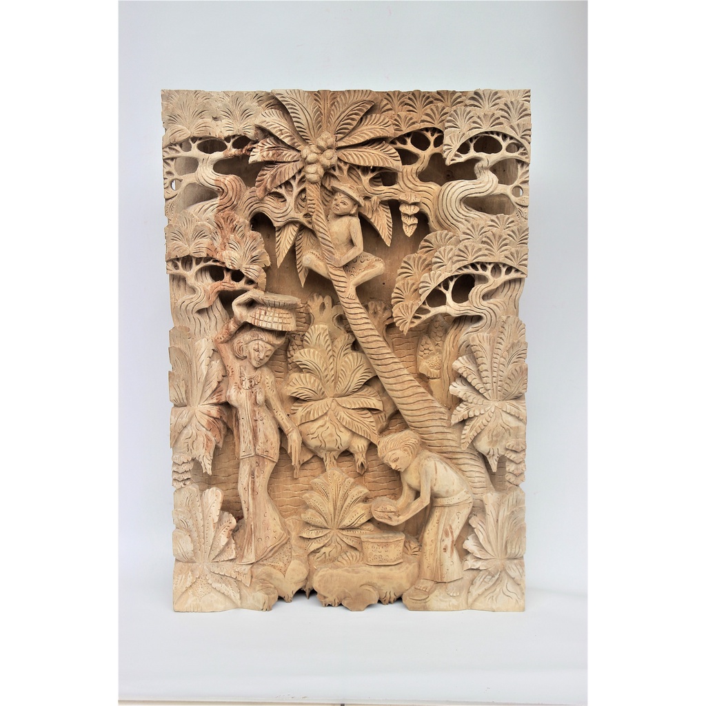 Jual Ukiran Kayu Bali Hiasan Dinding Patung Buatan Tangan Ukuran 50 x ...