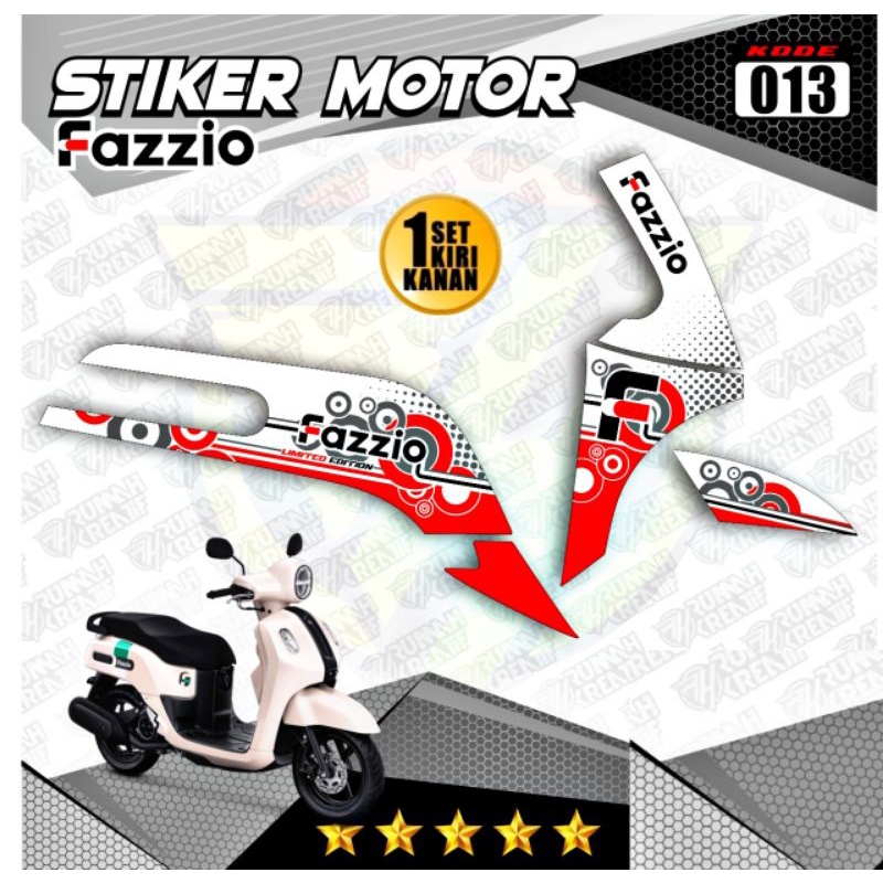 Jual Decal Sticker Striping Variasi Yamaha Fazzio 125 - Yamaha Fazzio Hybrid |Decal Fazzio - Lis ...