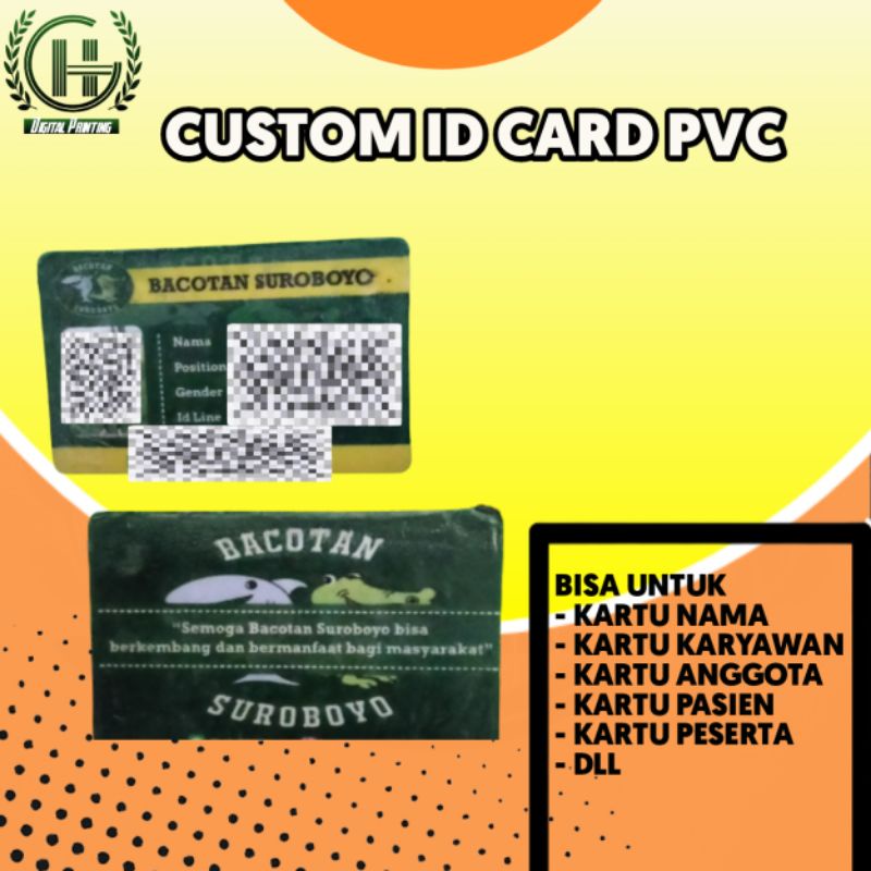 Jual CETAK ID CARD / BAHAN PVC / KARTU PELAJAR / ID CARD KARYAWAN 2 ...