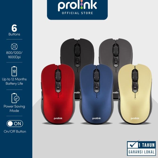 Jual Prolink 2.4Ghz Mouse Wireless Terbaik 6 Button 800 - 1600 Dpi ...