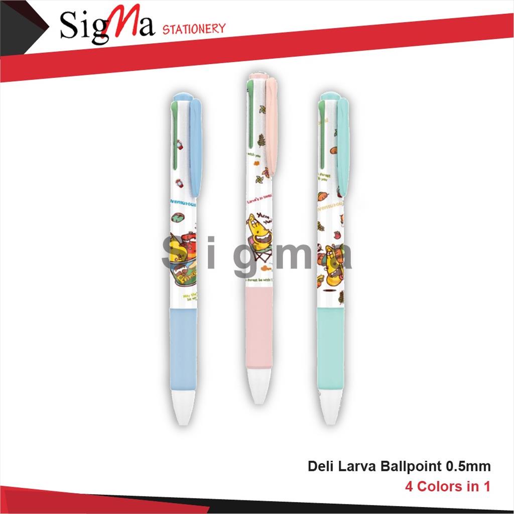 Jual Pulpen 4 Warna 0.7 DELI LARVA EQ171 (pcs) | Shopee Indonesia