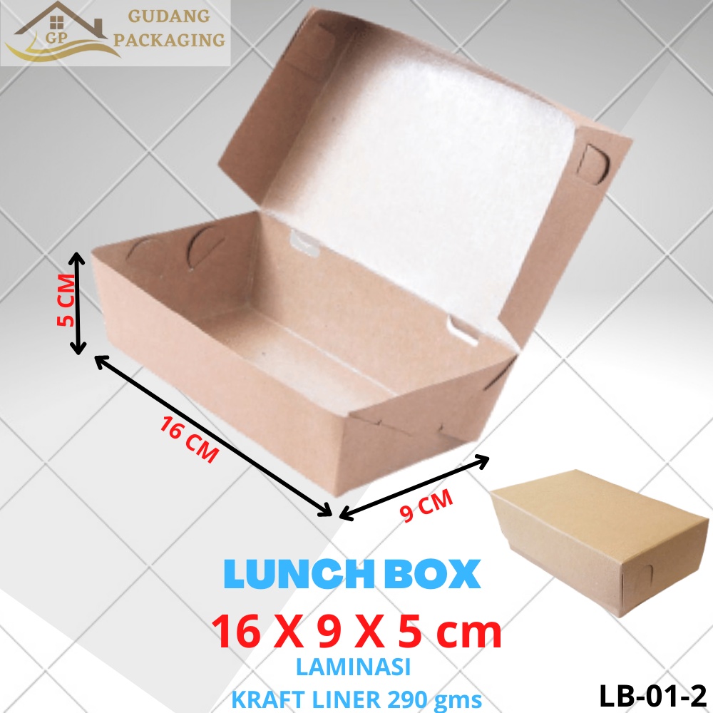Jual LUNCH BOX M DUS KARDUS KOTAK MAKANAN NASI ROTI MEDIUM TEBAL 16x9x5 ...