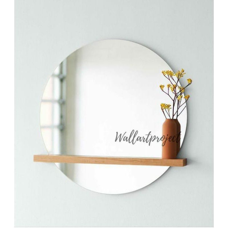 Jual Kaca Cermin Bulat Aesthetic Wastafel Kamar Mandi Hias Dinding ...