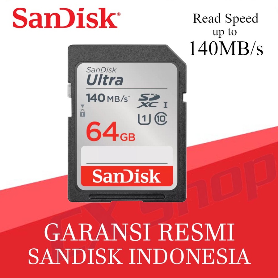 Jual SanDisk Ultra SDXC Card 64GB 140MB/s class 10 | Shopee Indonesia