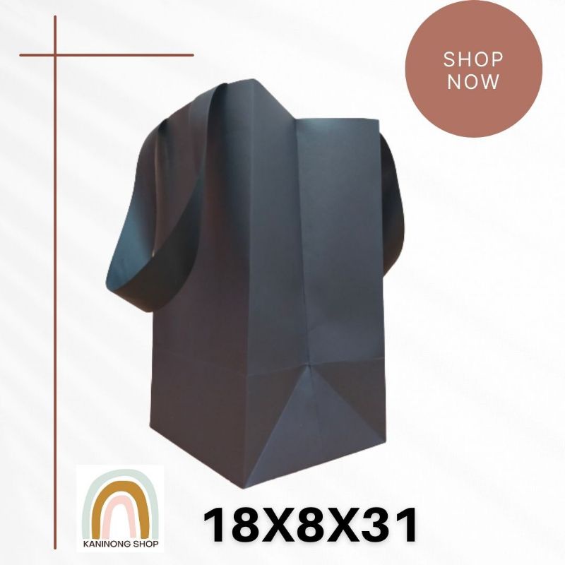 Jual Paper Bag Hitam Fancy / Goodie Bag Hitam / Kantong Kertas Hitam ...