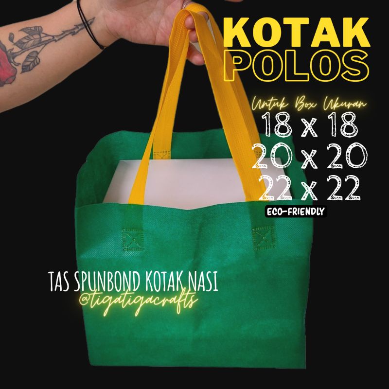Jual POLOS SATUAN tas spunbond kotak nasi 22x22 20x20 18x18 tas kain box nasi tas hajatan tas ...