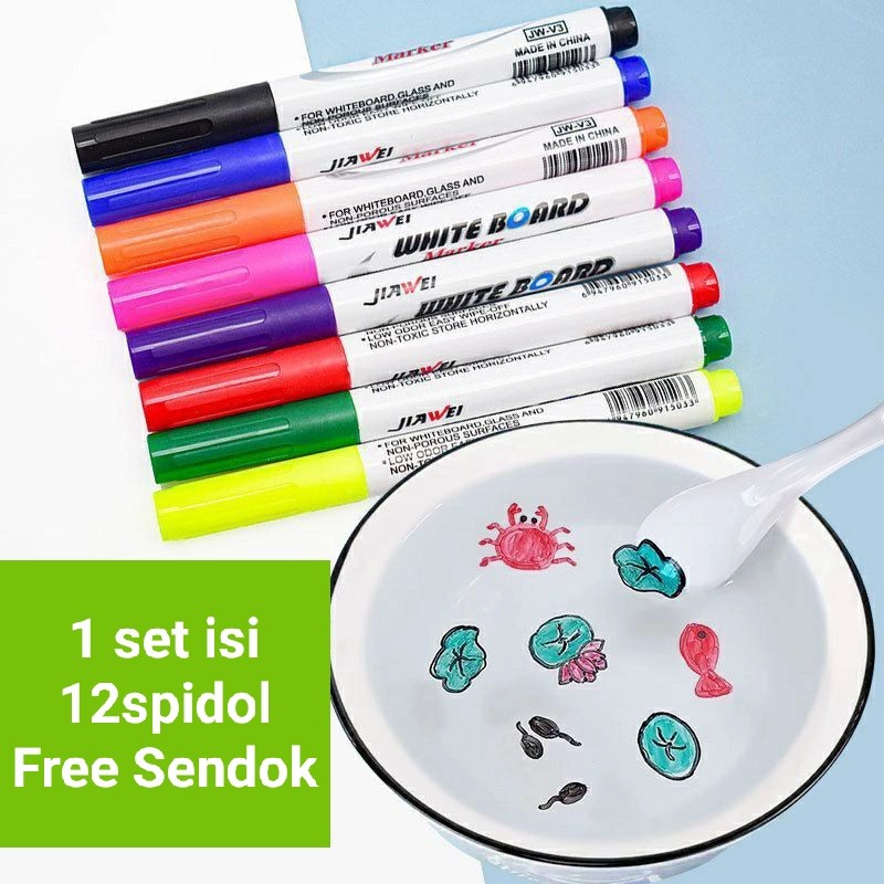 Jual Spidol Apung Ajaib Mainan Edukasi Anak Floating Magic Pen Marker ...
