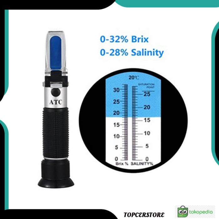 Jual Bagus Dual Refractometer Brix 0-32 Persen & Salt 0-28 Persen ...