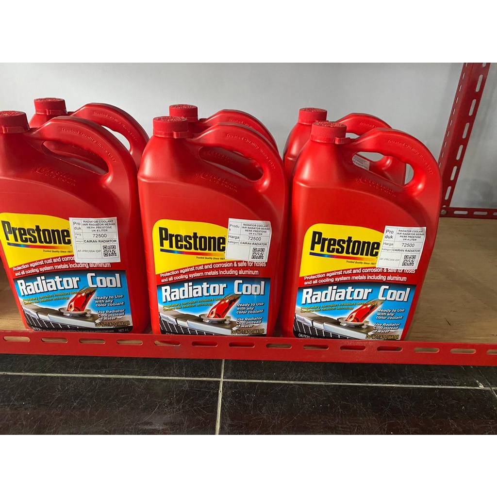 Jual RADIATOR COOLANT/AIR RADIATOR MERAH MERK PRESTONE UK 4 LITER ...