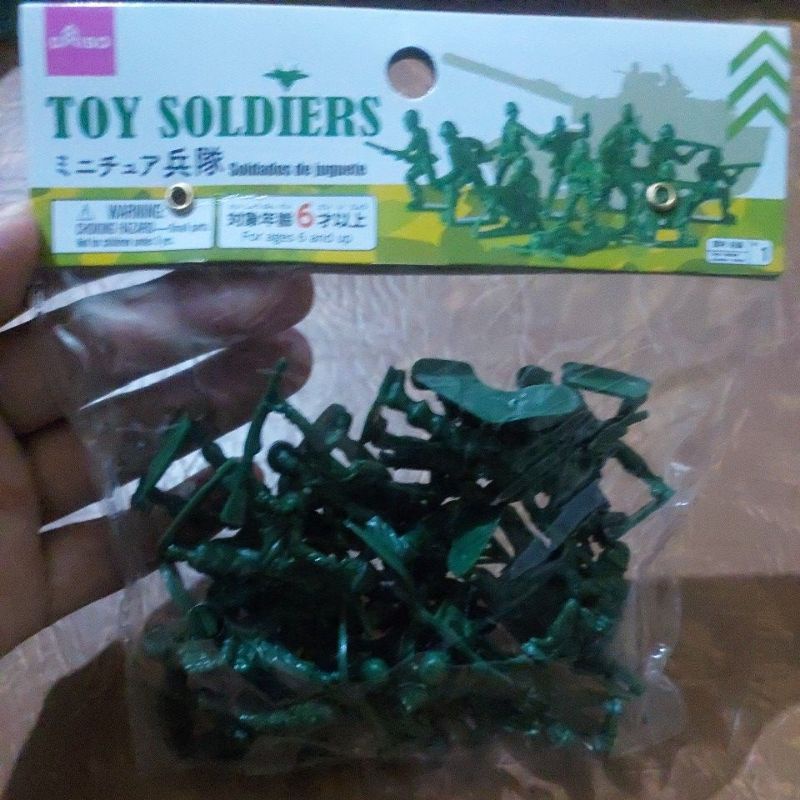 Jual daiso toys soldiers tentara hijau karet padat original | Shopee ...