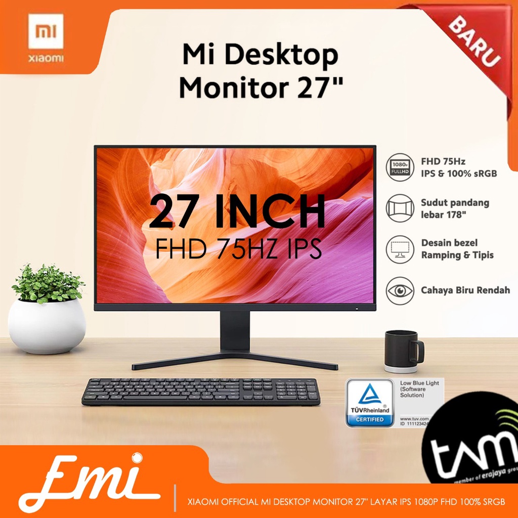 Jual Mi Desktop Monitor 27" 27 Inch Layar IPS 1080P FHD 100% sRGB ...