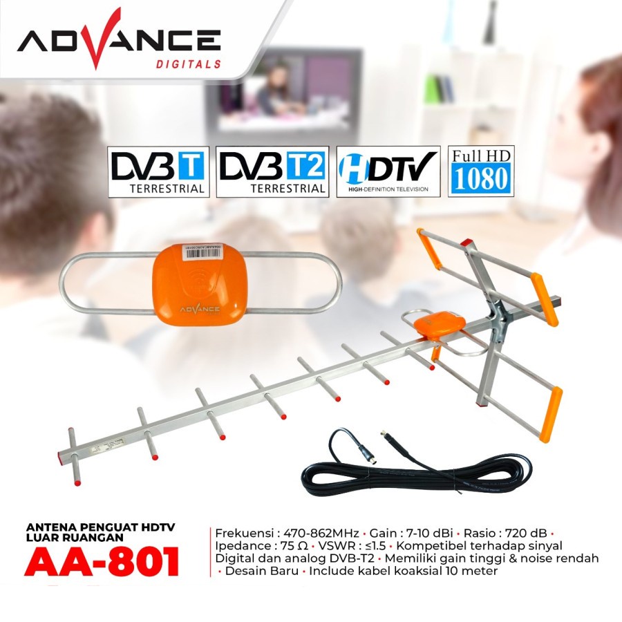 Jual Antena Advance AA-801 Outdoor Digital Analog UHF Bisa Untuk STB ...