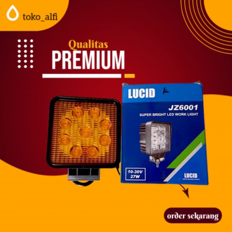 Jual Lampu tembak mobil super terang led sorot kotak 9 mata worklight ...