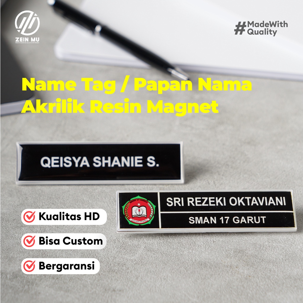 Jual PAPAN NAMA / NEM TAG / ATRIBUT / AKRILIK RESIN MAGNET AKSESORIS ...