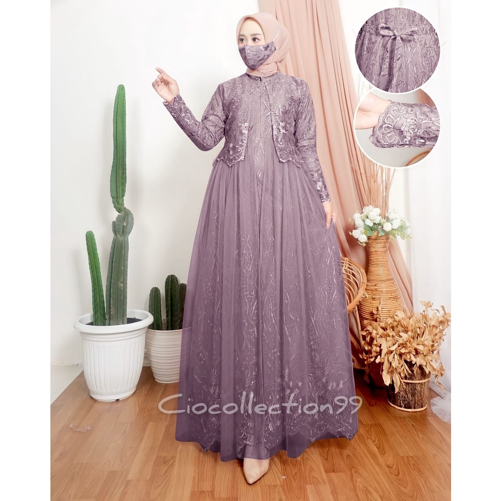 Jual Gamis Elvira Mewah Elegant / Dress Kondangan Brukat / Gamis Maxi ... Jual Gamis Elvira Mewah Elegant / Dress Kondangan Brukat / Gamis Maxi ...