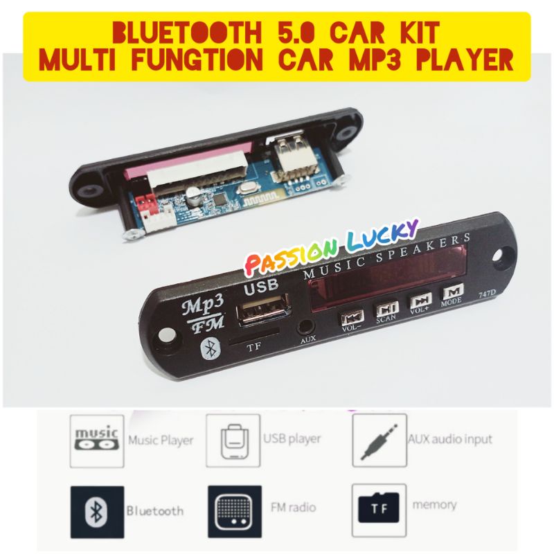 Jual MODUL MP3 KIT 12 VOLT BLUETOOTH 5.0 FM RADIO TF CARD USB AUX/ KIT ...