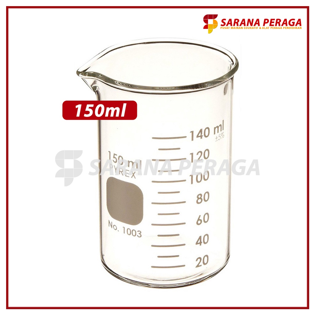 Jual SaranaPeraga - Beaker Glass / Gelas Kimia 150 ML Kaca - Alat ...