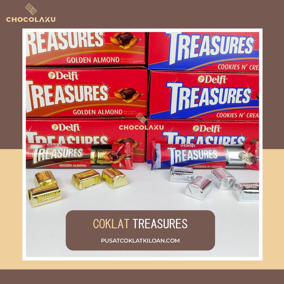 Jual Coklat Treasures Delfi GOLDEN ALMOND COOKIES N CREAM 100 gr - 500 ...