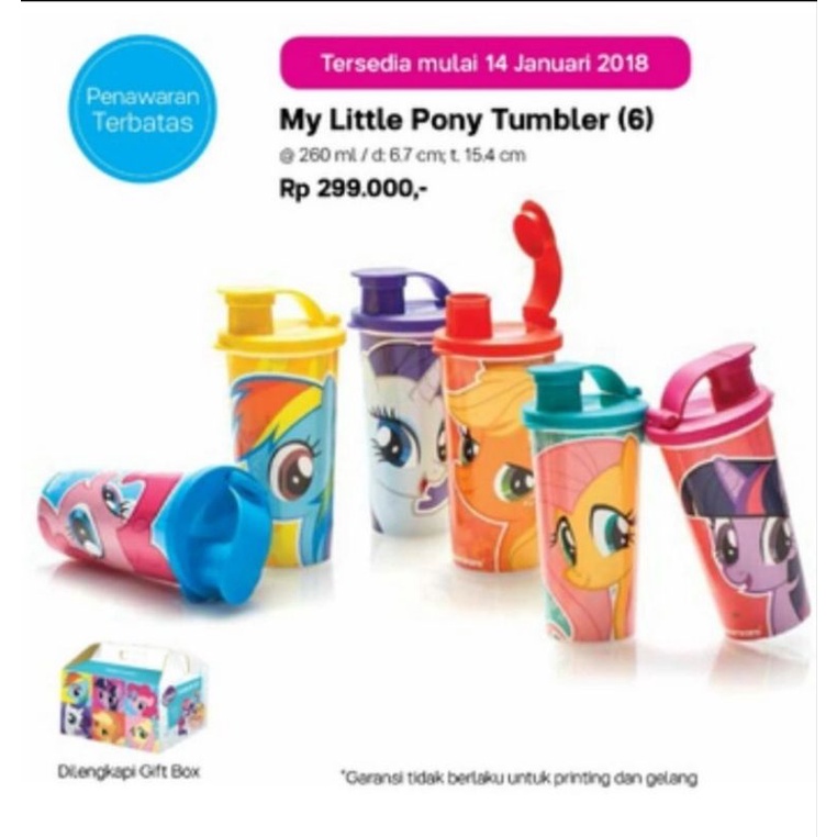 Jual Tupperware my Little pony Tumbler - botol minum anak - botol anak ...