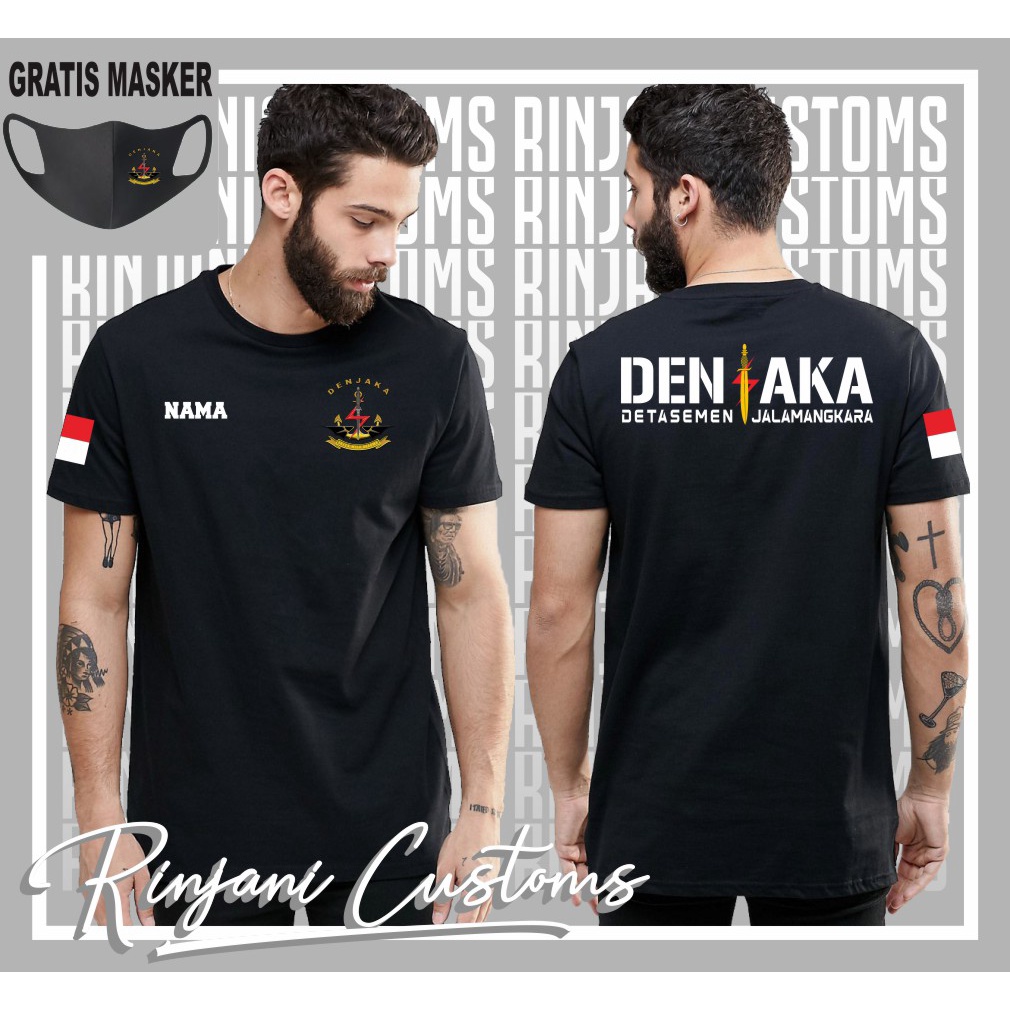 Jual KAOS DENJAKA FREE MASKER DAN BISA PASANG NAMA-KAOS DETASEMEN JALA ...