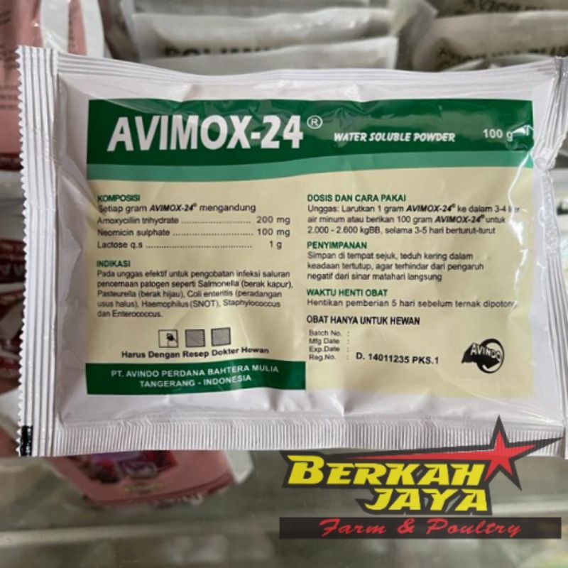 Jual AVIMOX 24 Amox Obat pencernaan ayam unggas Hewan | Shopee Indonesia