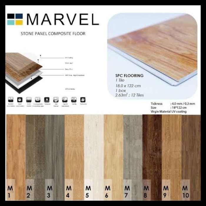 Jual VINYL SPC MARVEL | Lantai Vinyl SPC 5mm | Vinyl SPC Flooring I SPC ...