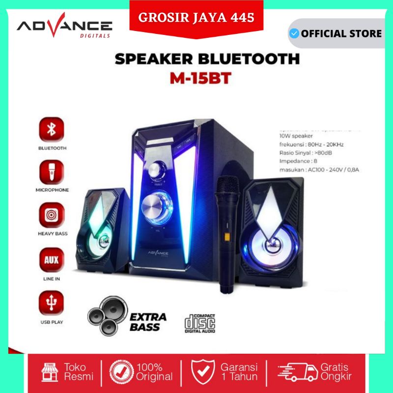 Jual Speaker Advance M15 BT / Bluetooth Subwoofer Karaoke pengajian senam Gitar M 15 Bt + FREE ...