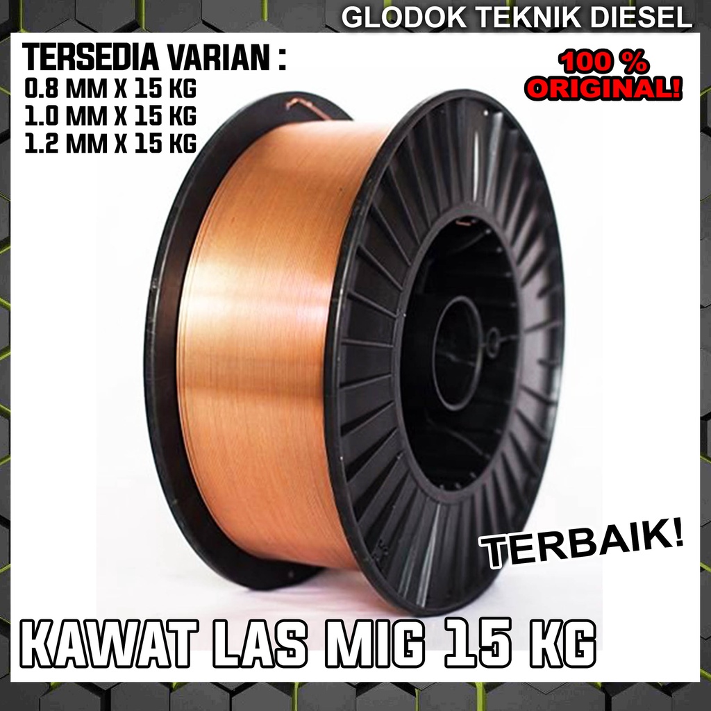 Jual Kawat Las Flux Cored Wire MIG 1,2 | 1 | 0,8 mm 15 KG With & Without Gas CO 2 TERBAIK ...