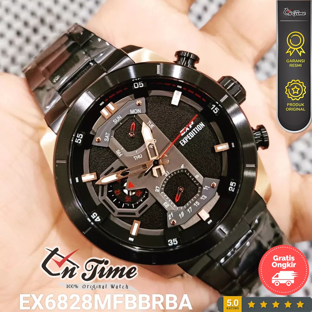 Jual Jam Tangan Expedition Pria Exp 6828 MFB Chronograph Stainless ...