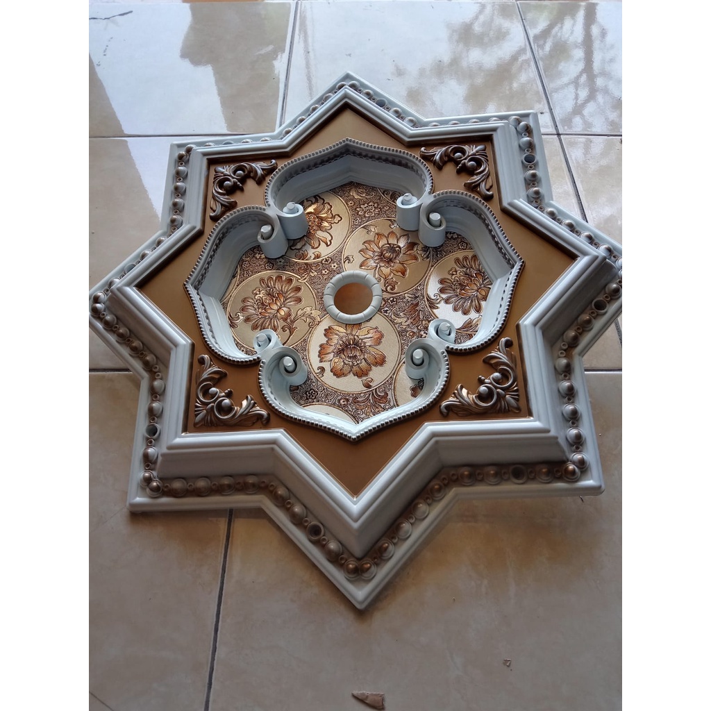 Jual Ornamen Lampu Plafon Pvc Ukuran 60 cm x 60 cm/ Ornamen Lampu ...