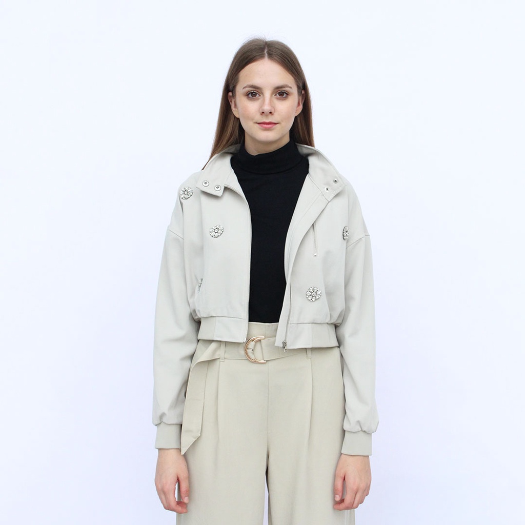 Jual Magnolia Collection Jacket with Diamond-Khaki | Shopee Indonesia