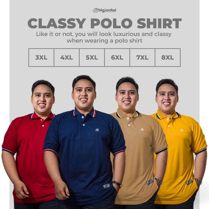 Jual Kaos Kerah Pria Dewasa Polo Big Size Jumbo Oversize Ukuran Besar ...
