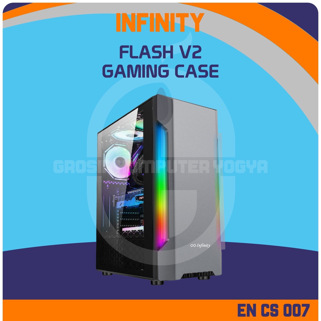 Jual Infinity Flash V2 Tempered Glass ATX Mid Tower Gaming Case Casing ...