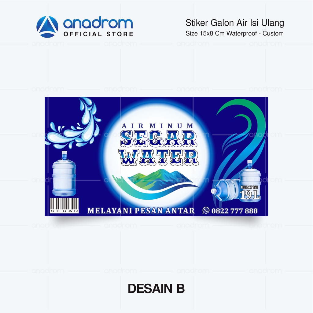Jual Stiker Galon Air Isi Ulang | Stiker Galon Anti Air | Anadrom 3164 ...