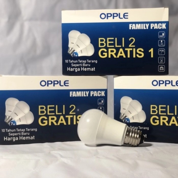 Jual OPPLE PAKET 2 GRATIS 1 - Lampu LED Bulb Bohlam 5W 7W 9W Family Pack - 5W | Shopee Indonesia