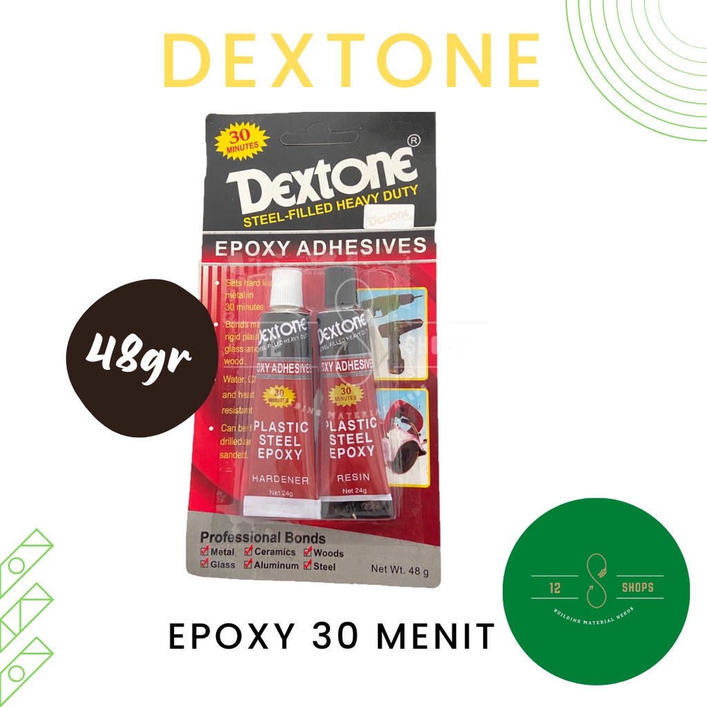 Jual Dextone Lem Epoxy Besi Plastik 30 Menit Warna Hitam | Shopee Indonesia